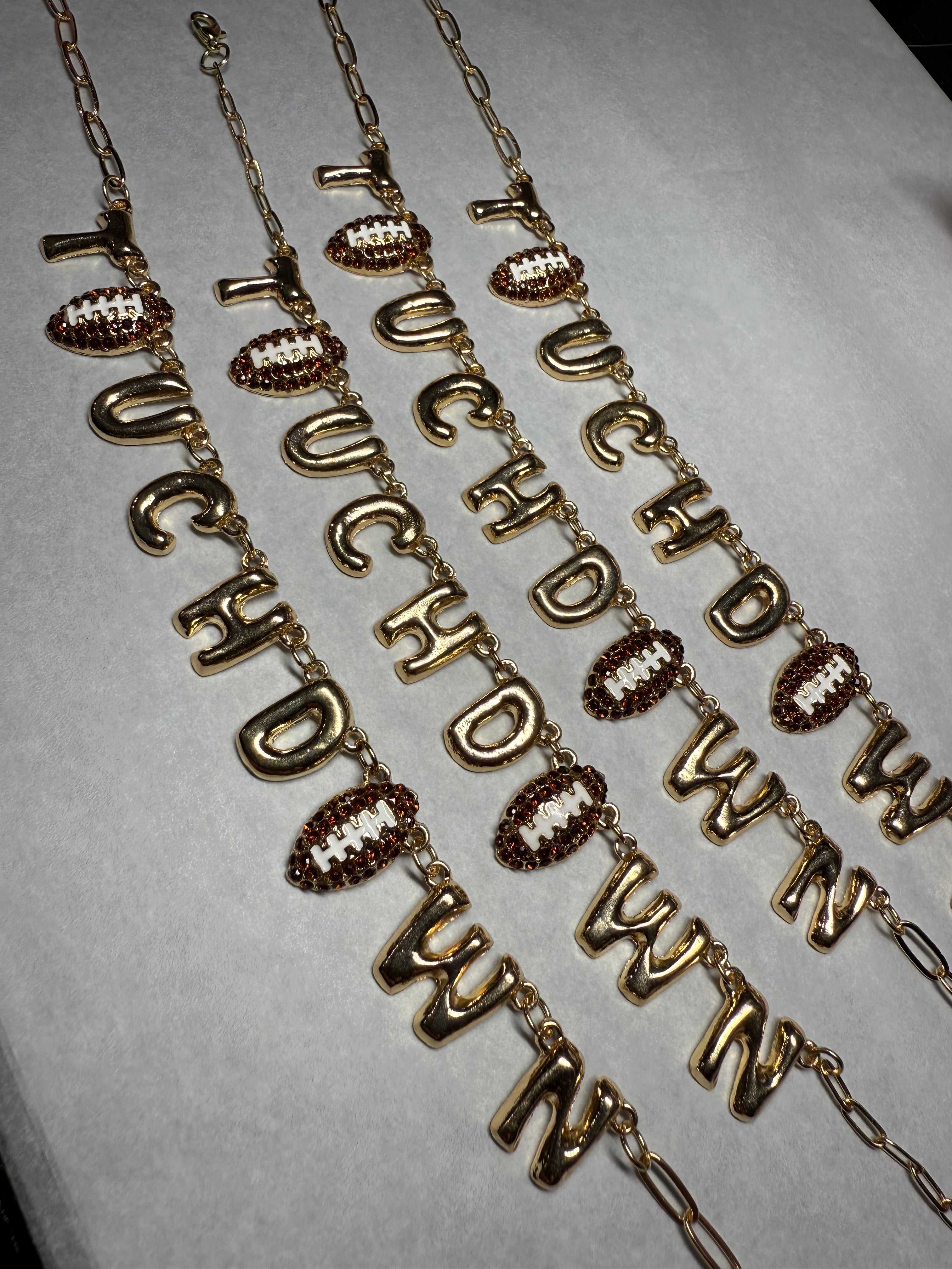 TOUCHDOWN BALLOON LETTER CHAIN – BACKROAD BRIMS TRUCKER HAT GOODS